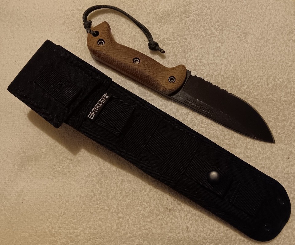 BK2 Camillus Campanion Knife Micarta Fixed Blade Nylon Sheath Hunting ...