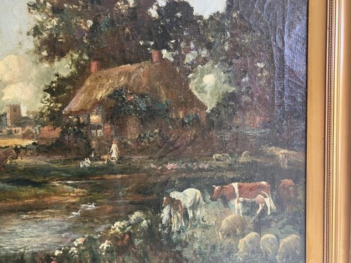 Antique Oil Painting GEOFFREY MORTIMER 1895-1986 Large Constable ...