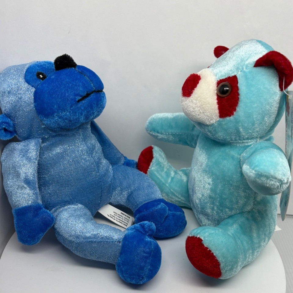 2 Plush Paradise Blue Gorilla & Red Raccoon Plush Toys with Tags ...