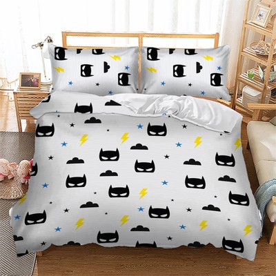 Batman Duvet Covers Quilt Cover Fitted Sheet Bedding Set Single Double ...