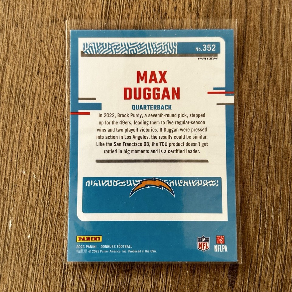 2023 Panini Donruss Max Duggan Optic Pink Rated Rookie RC Chargers #352 ...