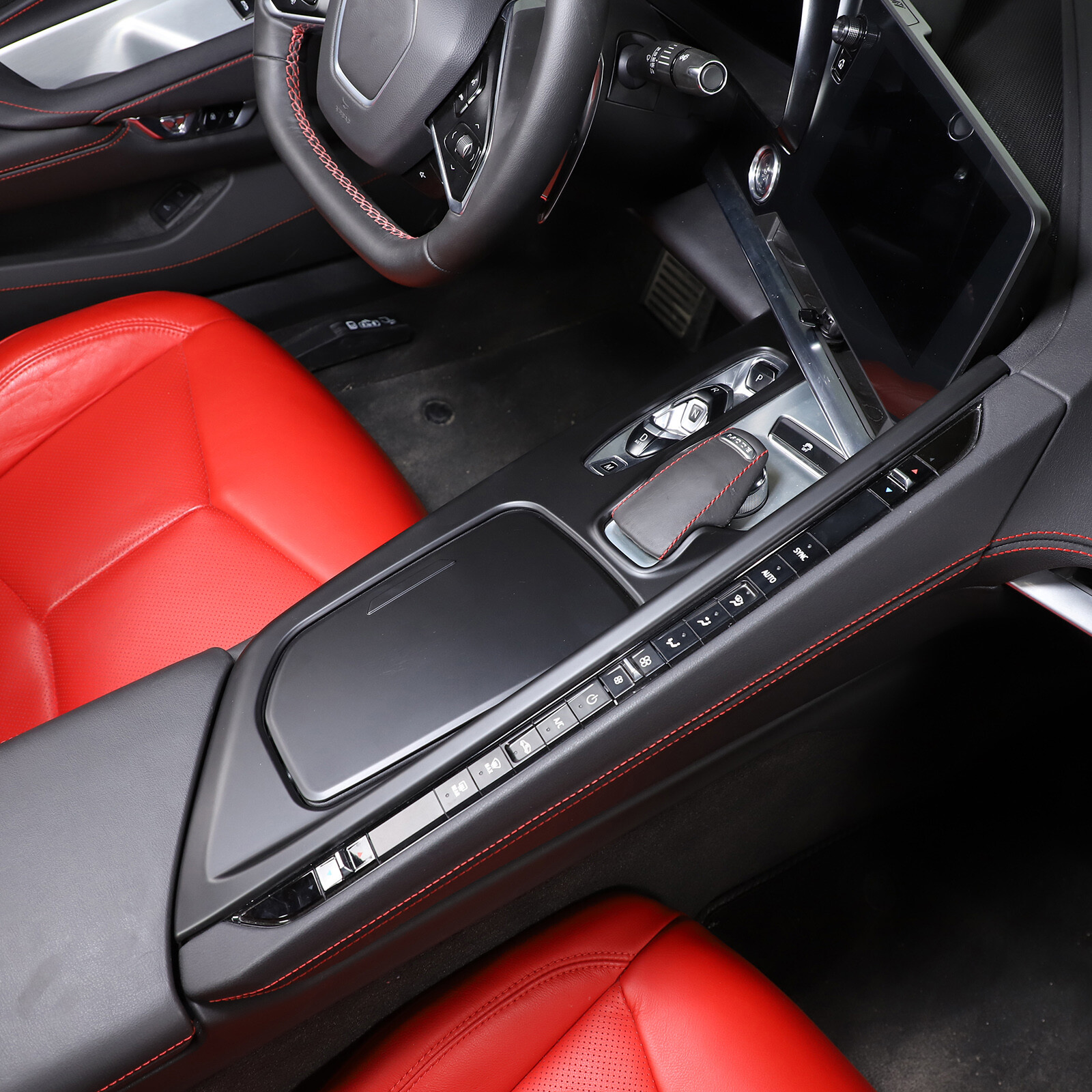 Matte Black Car Center Control Gear Panel Cover Trim For Corvette C8 ...