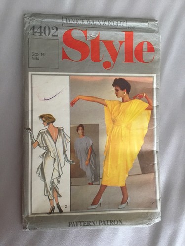 Style Sewing Pattern 4402 80s Janice Wainwright Evening Dress Size 16 ...