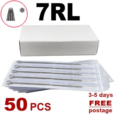 7RL Tattoo Needles 50pcs 1007RL 7RLLT Round Liner Lining Needle Pins ...