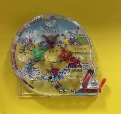 Vintage Hand Held Pinball Machine Game Olympic Action Works Good China ...
