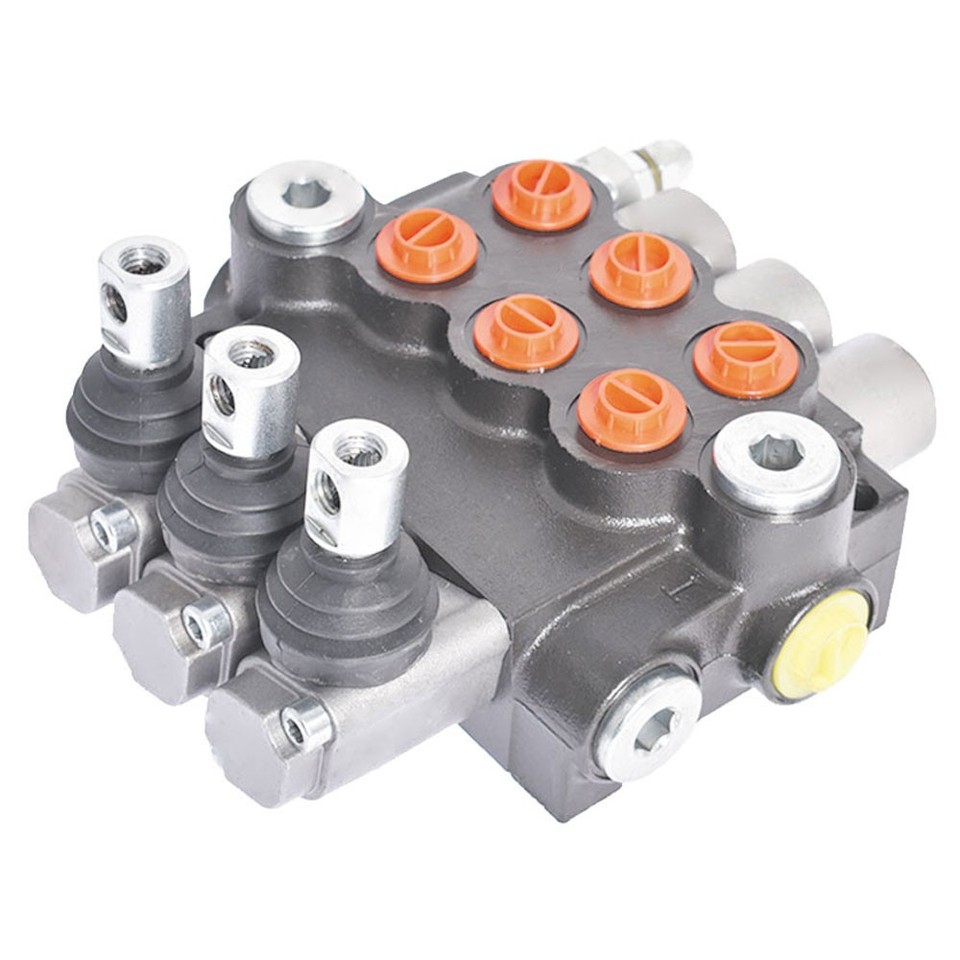 Hydraulic Directional Control 3 Spool Valve 11GPM Double Acting ...