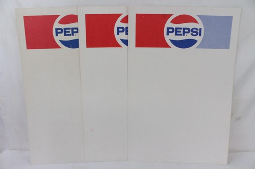 3 Vintage NOS Pepsi Collectable Cardboard Menu Board 21" x 14" Sheet ...