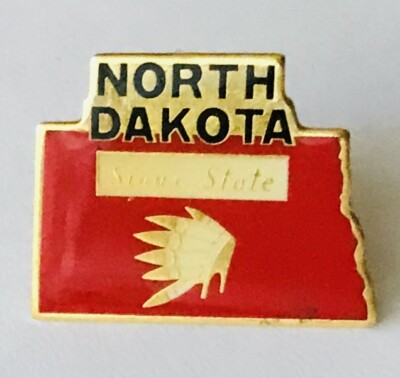 North Dakota Pin Badge USA State Indian Design Rare Vintage Souvenir ...