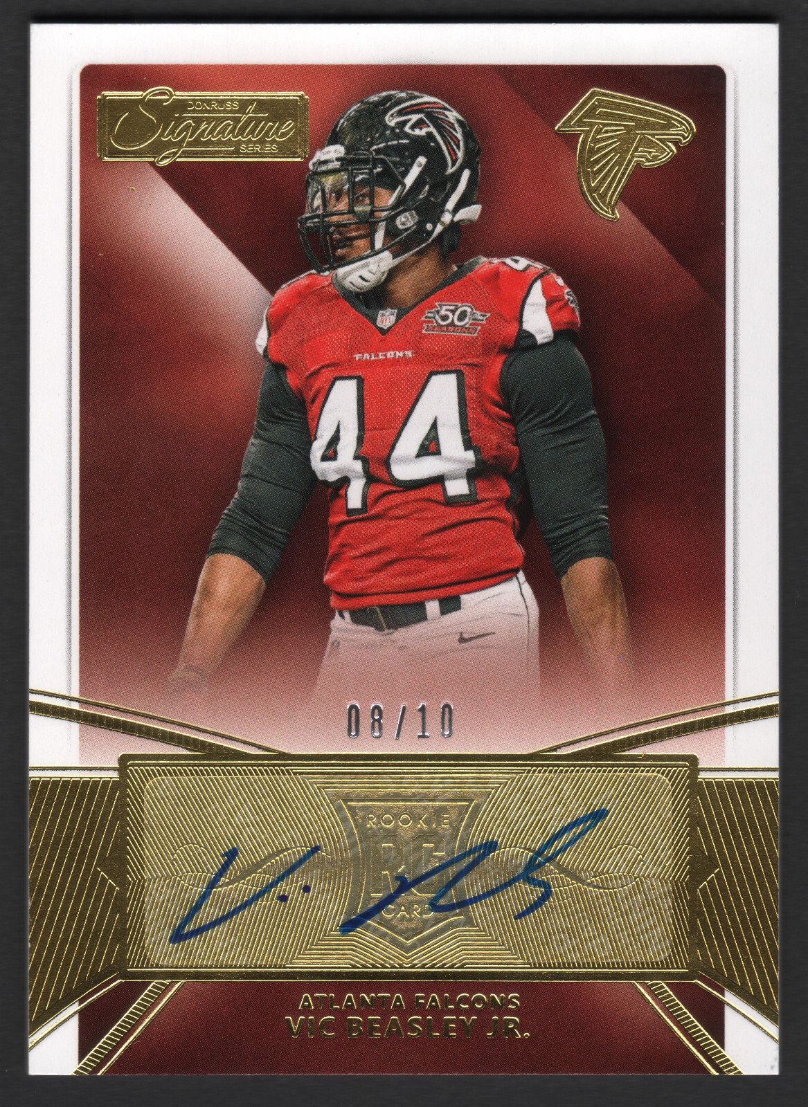 Vic Beasley Jr. 2015 Donruss Signature Series Rookie Autograph GOLD ...