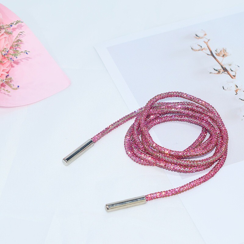 2pcs 4mm Glitter Rhinestone Shoe Laces Hoodie String Replacement ...