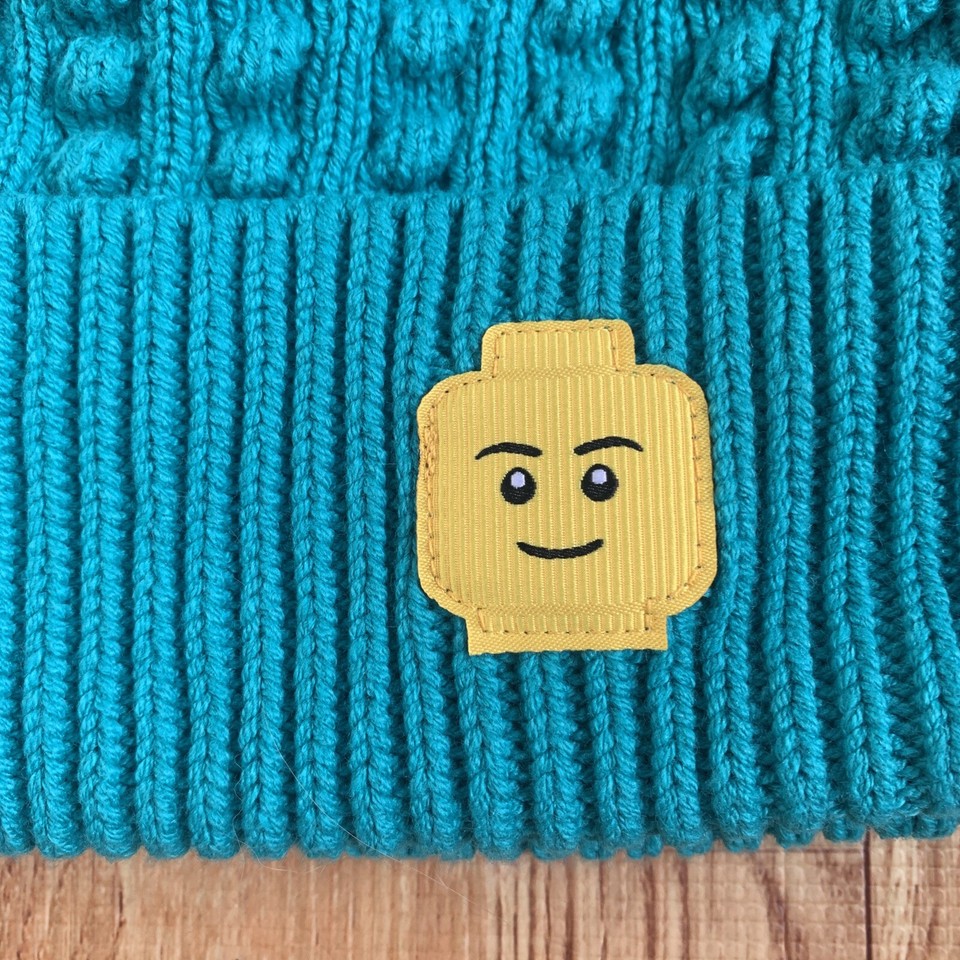 Lego x Minifigure Beanie Ski Hat Knit Patch Winter NWOT Cotton Acrylic ...