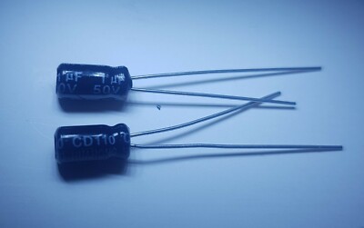 2 x 1uF 50V HUAHONG Electrolytic Capacitor 105C. Model CD110. UK SELLER ...