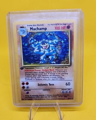 Pokémon TCG Machamp Base Set 8/102 Holo 1st Edition Holo Rare | eBay