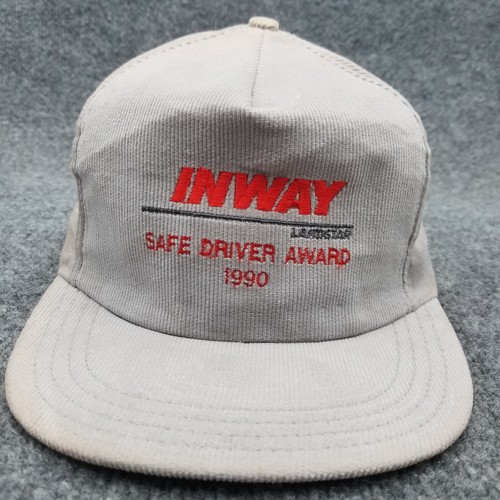 Vintage Landstar Inway Hat Cap Gray Snap Back Corduroy Transportation ...