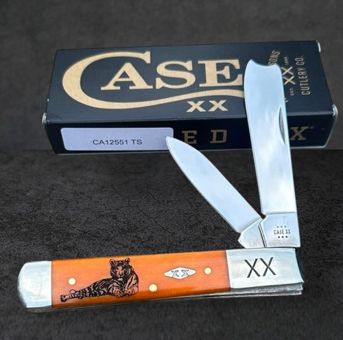 Case XX Razor Tiger Stripe Orange Bone Stainless Pocket Knife | eBay