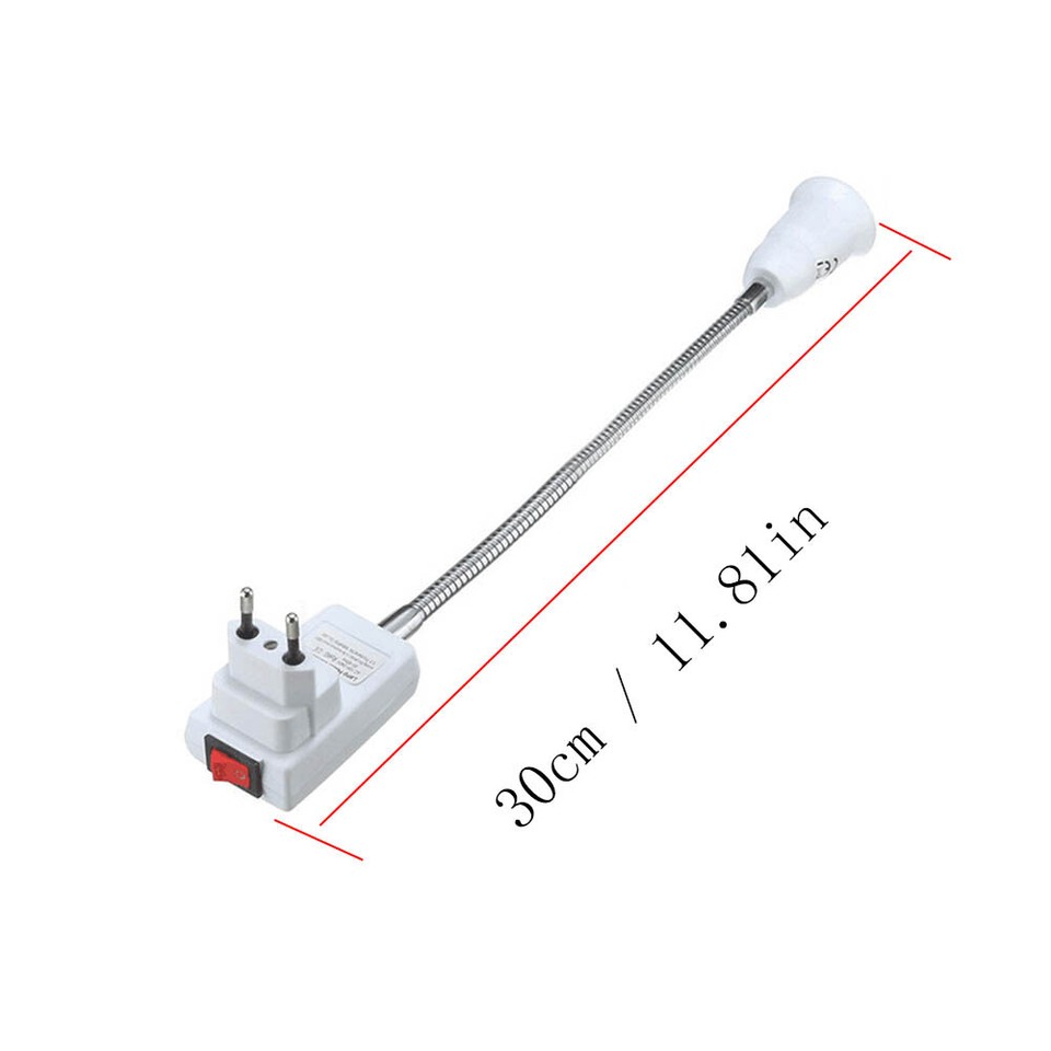 E27 Socket Adapter with On/Off Switch Flexible Extension Lamp Light ...