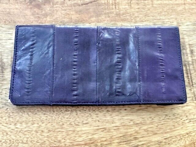Genuine Eel Skin Eelskin Checkbook Cover Wallet Lined… - Gem