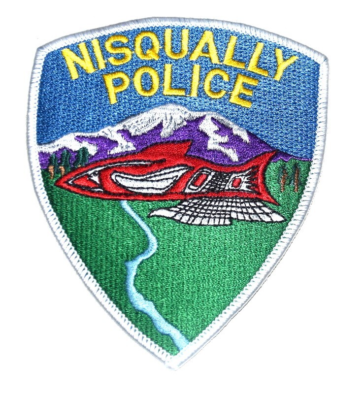 NISQUALLY WASHINGTON WA Sheriff or Police Patch MOUNTAIN RIVER RED FISH ...