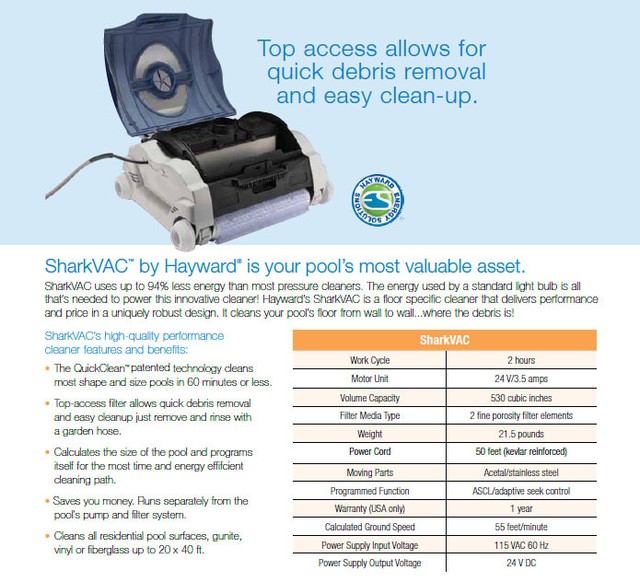 Hayward Shark Vac XL RC9742WC In-ground Automatic Robotic pool cleaner ...
