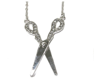 Clear Crystal Scissors Pendant Necklace Silver for Women | eBay