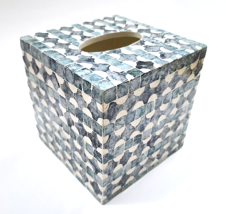 GRAY,OFF WHITE MOTHER OF PEARL MOP SHELL MOSAIC RESIN TISSUE,NAPKIN ...