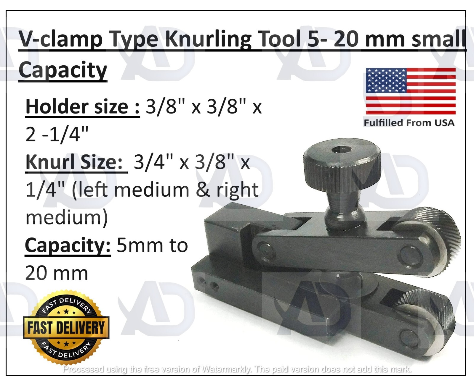 Mini V-clamp Type Knurling Tool 5- 20 mm small Capacity USA FULFILLED ...