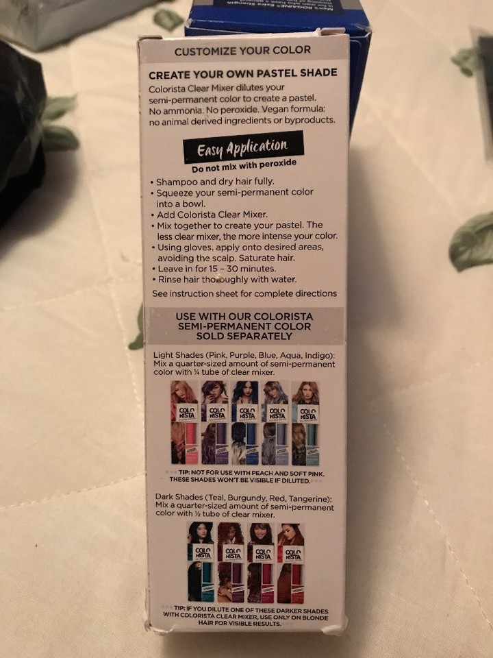 Loreal Colorista CLEAR MIXER Hair Color Colo Rista #00 Mix with Color ...