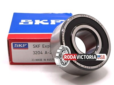 SKF 3204 A 2RS1 C3 ANGULAR CONTACT BALL BEARING, RUBBER SEALED 20x47x20 ...