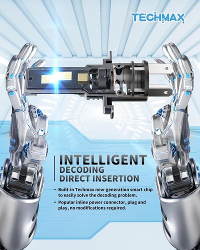 TECHMAX H4 LED Bulbs, 23000LM 110W 600% Super Brighter 6500K Cool White ...