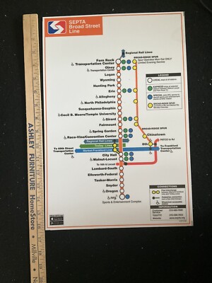 SEPTA Philadelphia Broad street line SUBWAY map NRG STATION 11" x 16 ...