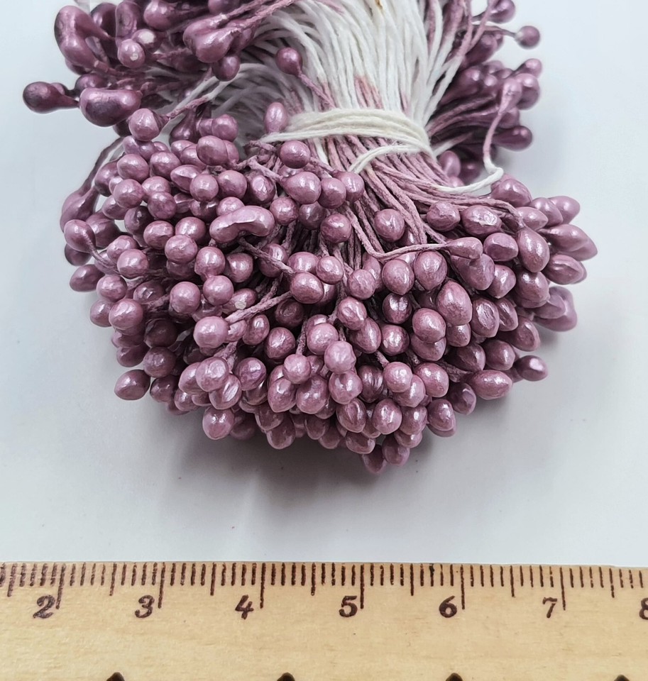 290 Double Heads Artificial Pearl Flower Stamens 3mm Craft Wedding Cake ...