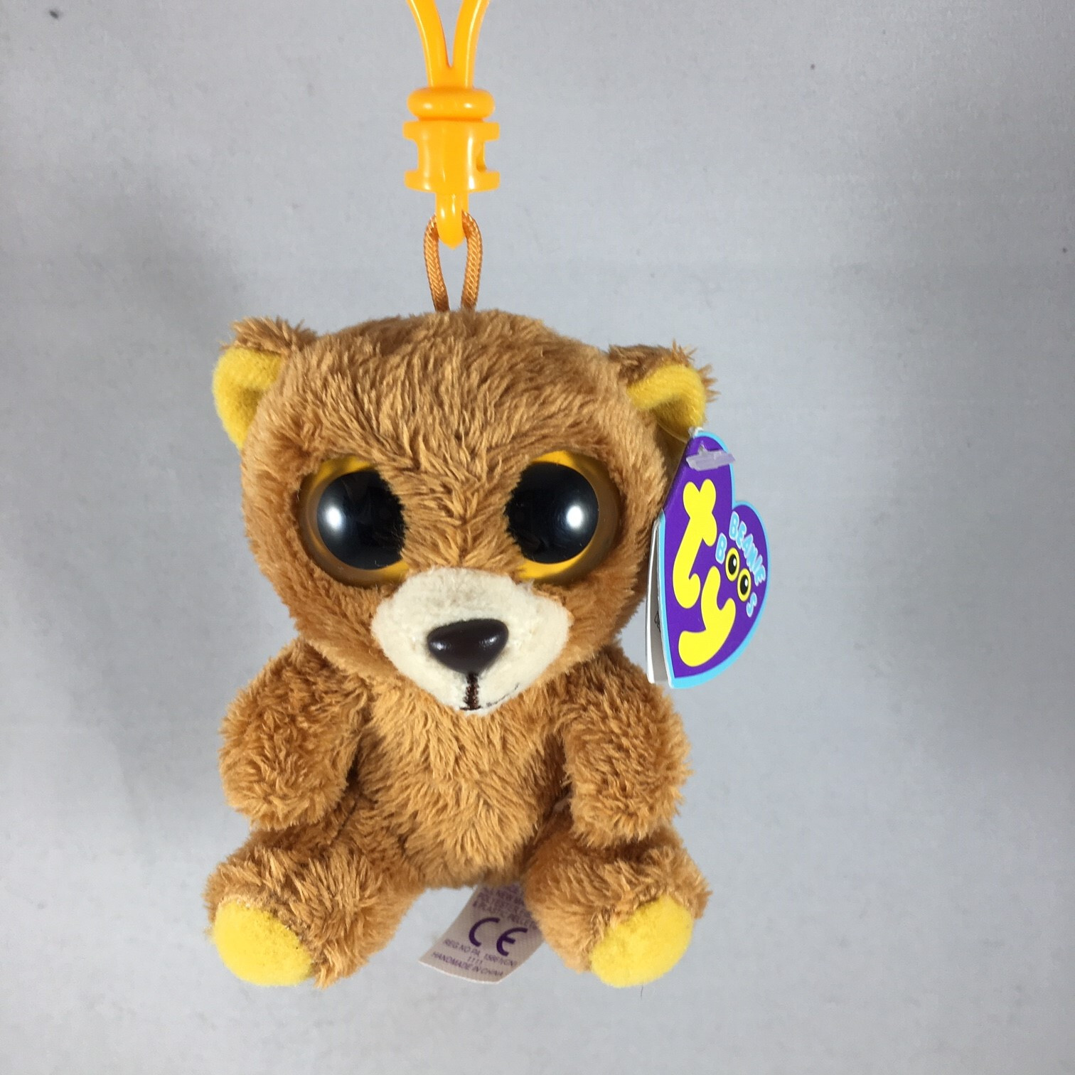 Ty Beanie Boos - Honey the bear Key Clip Size (3 Inch) ( Solid Eyes ...