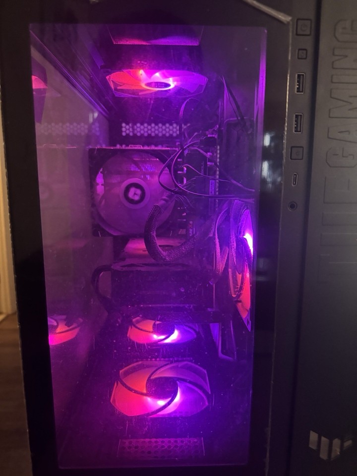 Custom Gaming Desktop PC RGB Lighting Glass Side Panel Black Tower | eBay