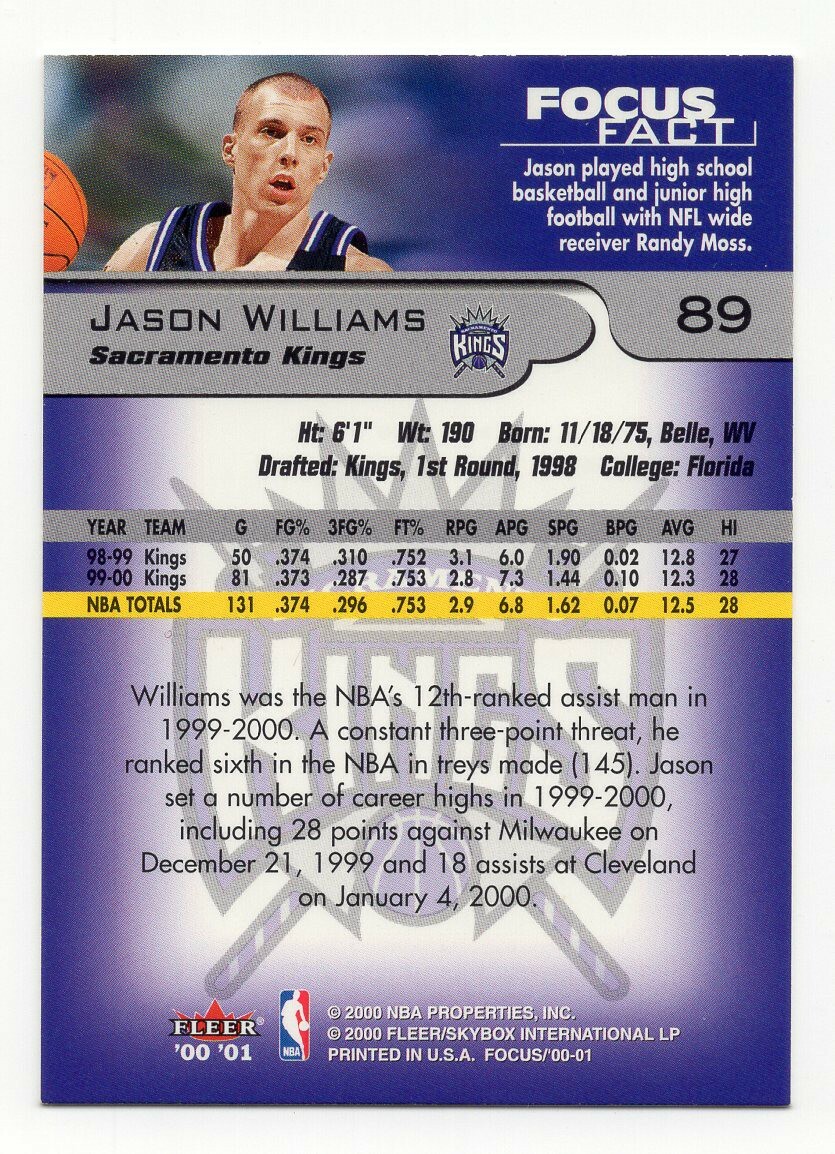 2000-01 Fleer Focus - Jason Williams #89 for sale online | eBay