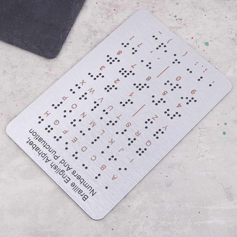 Braille Alphabet And Numbers Learning Tool - Durable Metal Tactile Bump ...