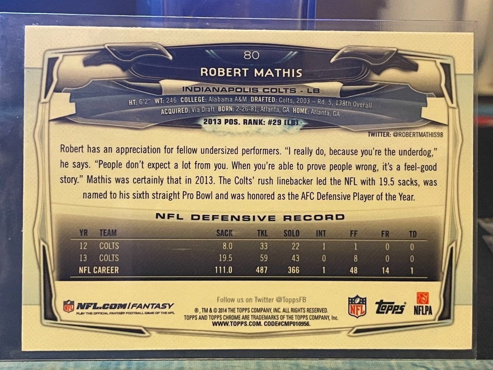 2014 Topps Chrome Refractors #80 Robert Mathis | eBay