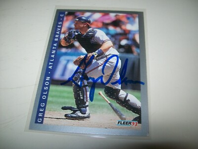 1993 FLEER GREG OLSON AUTOGRAPH SIGNED AUTO #11 ATLANTA BRAVES | eBay