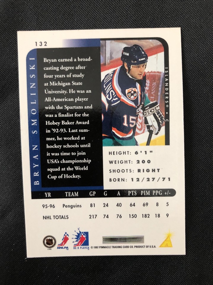 Pinnacle NHL Trading Card - Bryan Smolinski Islanders Card 132 Signed ...
