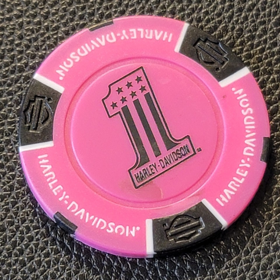 CHESTER'S HD ~ FT. LAUDERDALE, FLORIDA (Neon Pink) Harley Poker Chip ...