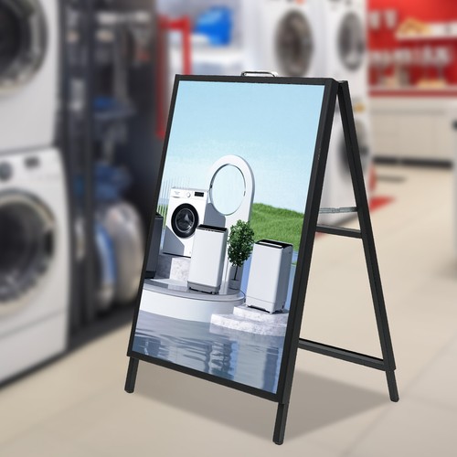 Double Sided Black A-frame Display Snap Board Advertising Poster Stand ...