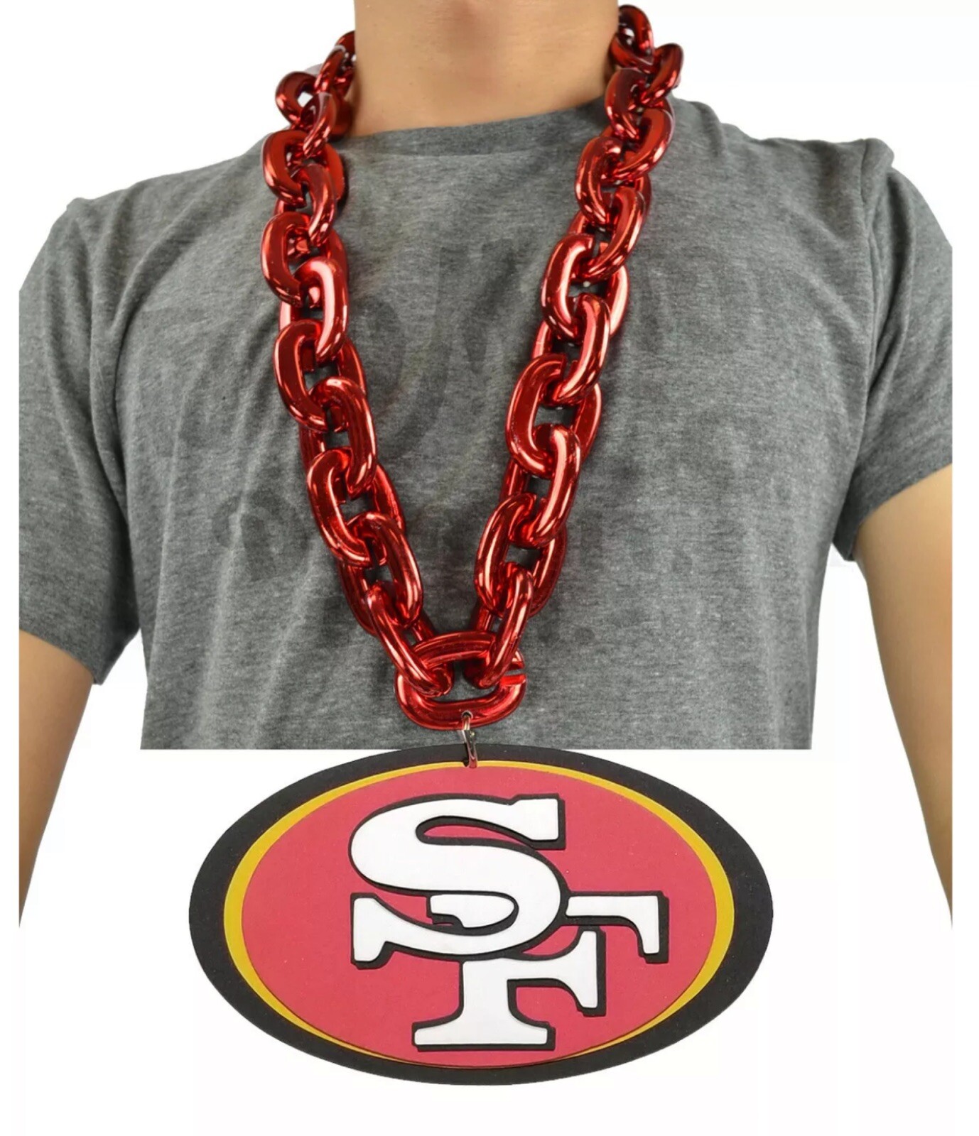NFL San Francisco 49ers 3D Fan Chain Necklace Foam 2 in 1 | eBay