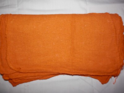 Orange Cotton Shop Towels 12"x14" Cleaning Rags Multipurpose Mechanic ...