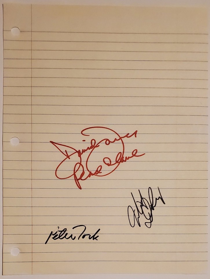Monkees SIGNED Davy Jones Peter Tork Micky Dolenz Autographs Peace ️ ...