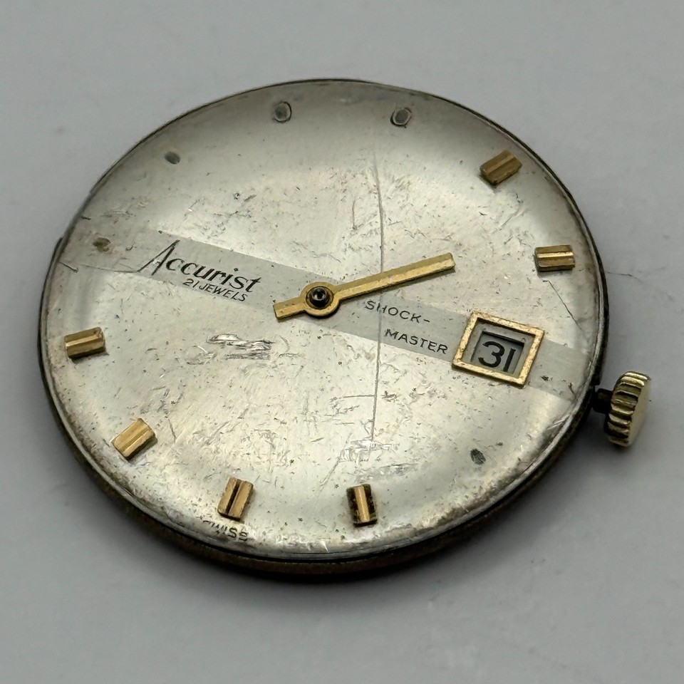 ETA 2409 Watch Movement Accurist Shockmaster 21 Jewels Date Parts ...