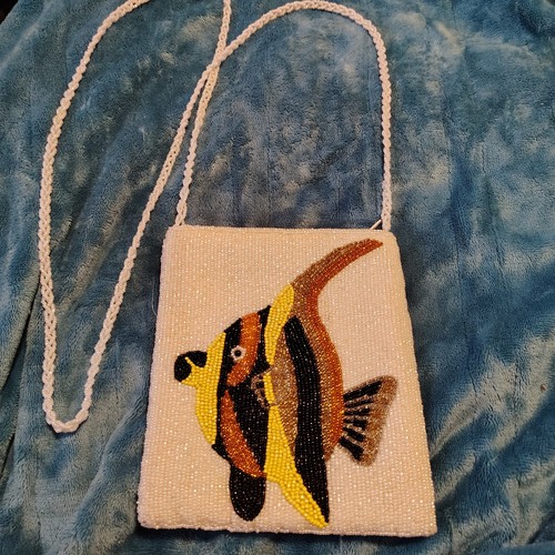 Fully Beaded Tropical Angel Fish Handbag Vacation Cruise Fun | eBay