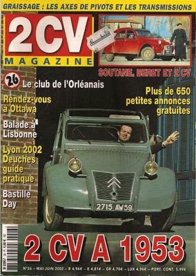 2cv magazine n°26 2cv A 1953 / soutane, beret et 2cv mai - juin 2002 | eBay