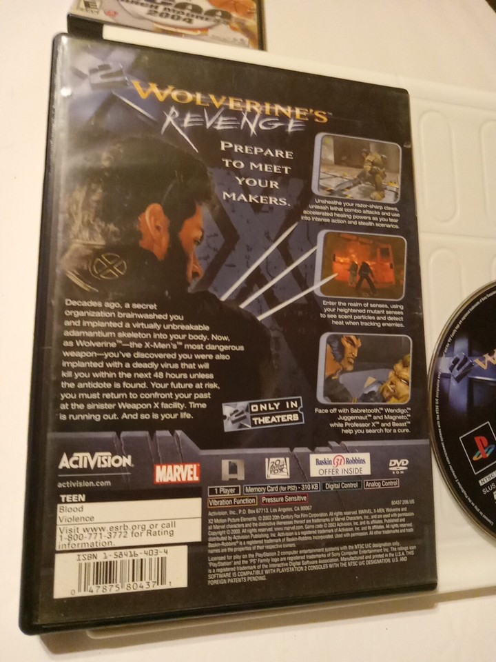 X2: Wolverines Revenge - Sony PlayStation 2 Tested NO MANUAL PS2 XMEN ...