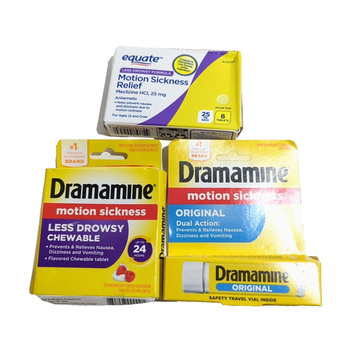 (2 )Dramamine Chewables & (1) Equate Motion Sickness Relief Antiemetic ...