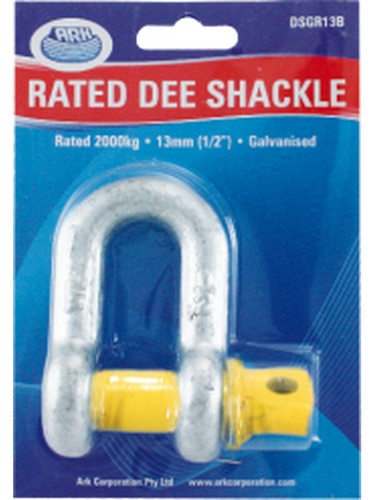 ARK D-Shackle - 8mm (5/16) 750Kg Rated Galvanised 0.75T Stamped Bliste ...