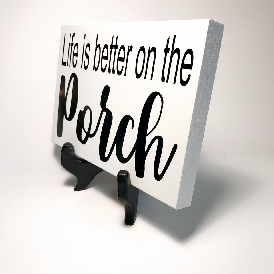 Life is better on porch sign wood yard garden porch decor plaque saying ...